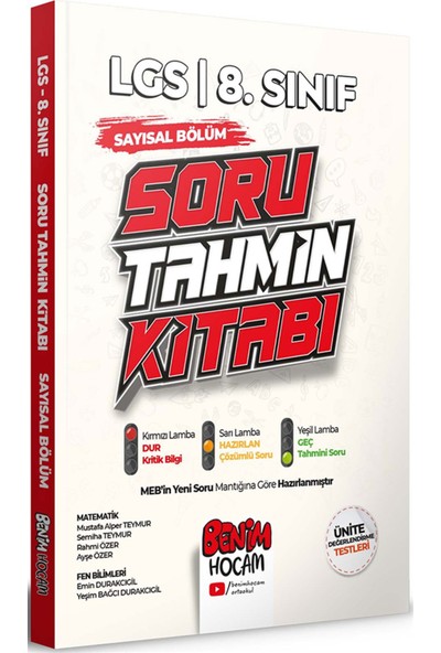Benim Hocam Yayınları LGS 2022 8. Sınıf Sayısal Bölüm Konu Özetli Soru Tahmin Kitabı Benim Hocam Yayınları LGS 2022 8. Sınıf Sayısal Bölüm Konu Özetli Soru Tahmin Kitabı