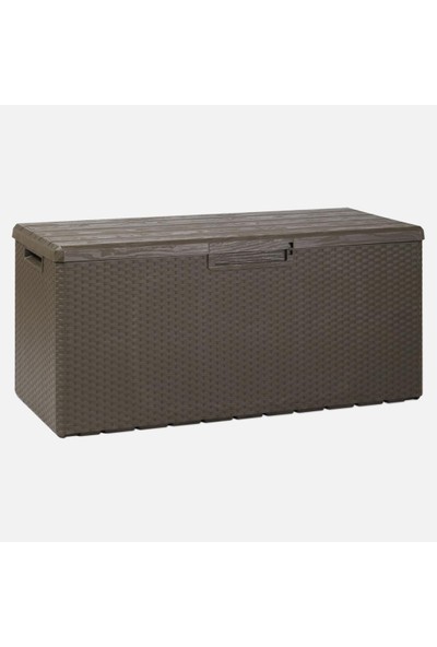 Shopmekan Plastik Bahçe Balkon Teras Plastik Sandık Kahverengi 340 Litre