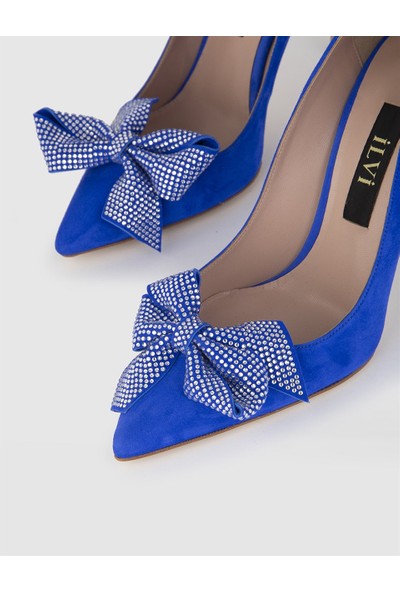 İLVİ Josef Süet Deri Kadın Saks Mavi Stiletto İLVİ Josef Süet Deri Kadın Saks Mavi Stiletto