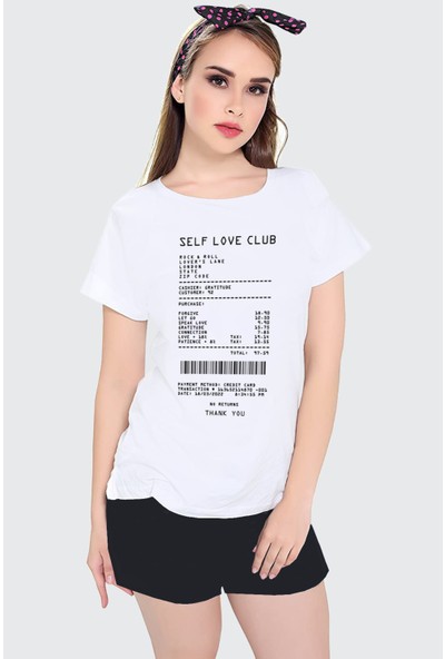 Rock&Roll Perakende Sevgi Fişi Beyaz Kısa Kollu Kadın Şort Takımı