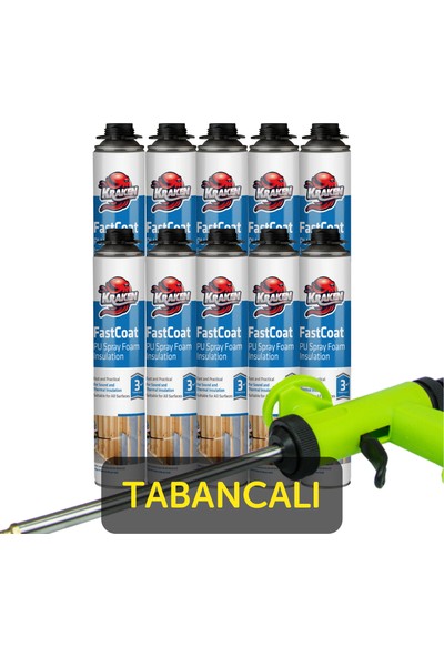 Sprey Poliüretan Isı ve Ses Yalıtım Köpük 10 Adet x 930 gr Tabancalı