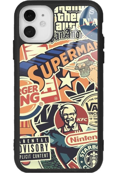 Spoyi Apple iPhone 11 Retro Marka Tasarımlı Glossy Telefon Kılıfı Spoyi Apple iPhone 11 Retro Marka Tasarımlı Glossy Telefon Kılıfı