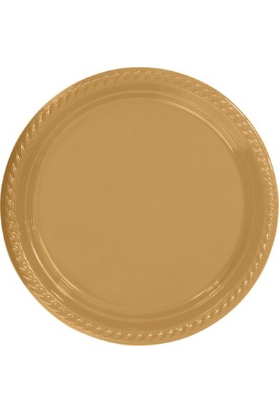 Elasya Hediyelik Gold Plastik Tabak 22 cm 25LI