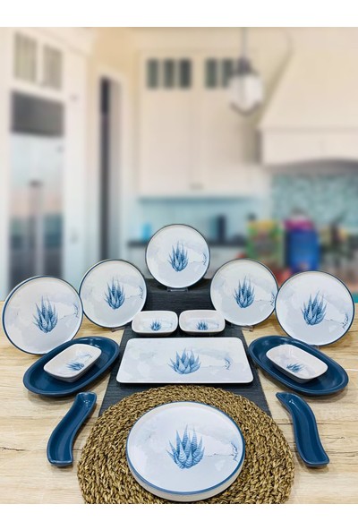 Keramika Kahvaltı Takımı 6 Kişilik 15 Parça Blue Magıc Mat Mavi Set Keramika Kahvaltı Takımı 6 Kişilik 15 Parça Blue Magıc Mat Mavi Set