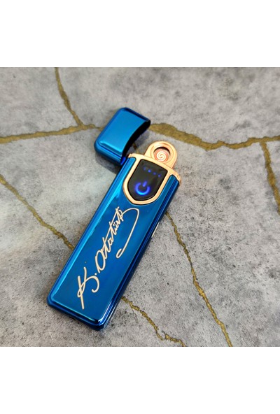 Ada Lazer Atatürk Imzalı Kişiye Özel Şarjlı Çakmak