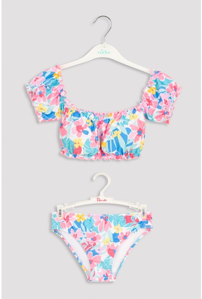Penti Kız Çocuk Floral Straplez Bikini Takımı