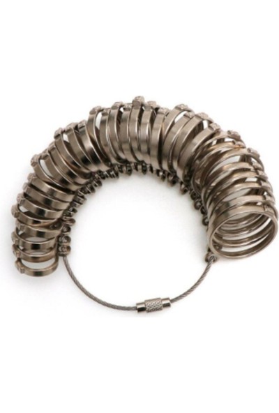 Yüzük Bedeni Ölçme Aparatı, Metal Yüzük Ölçme Aleti Gümüş Renkli