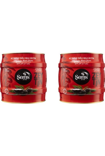 Şems Siyah Zeytin 291-320 Kalibre 2000 gr 2'li Şems Siyah Zeytin 291-320 Kalibre 2000 gr 2'li
