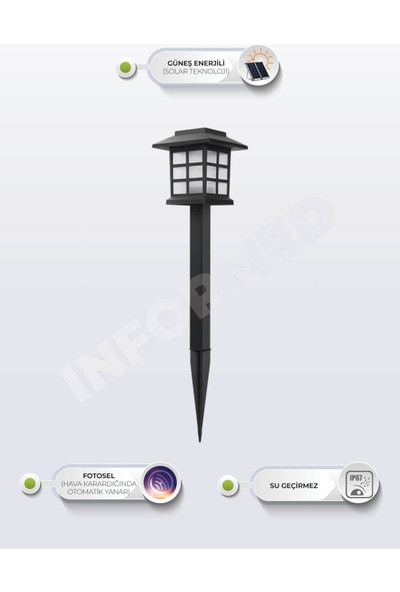 Informed Güneş Enerjili Solar 5W Çim Armatürü