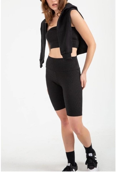 Laviyosa Fitilli Tayt Takımı Siyah Laviyosa Fitilli Tayt Takımı Siyah