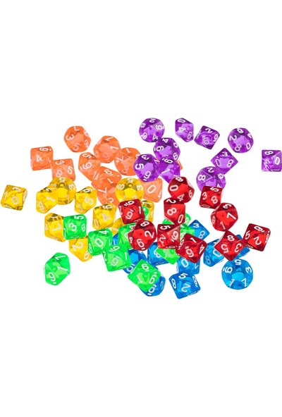 Baosity 60 Akrilik 10 Taraflı D10 Zar Zar Oyunu Set Kartı Oyunu Için Zar Oyunu (Yurt Dışından)