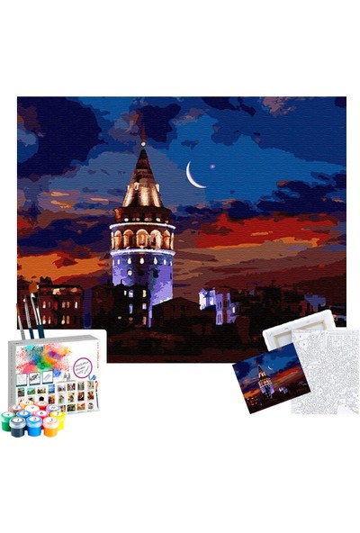 Tabdiko Sayılarla Boyama Seti 40 x 50 cm Tuval Şasesine Gerili Galata Kulesi Tabdiko Sayılarla Boyama Seti 40 x 50 cm Tuval Şasesine Gerili Galata Kulesi