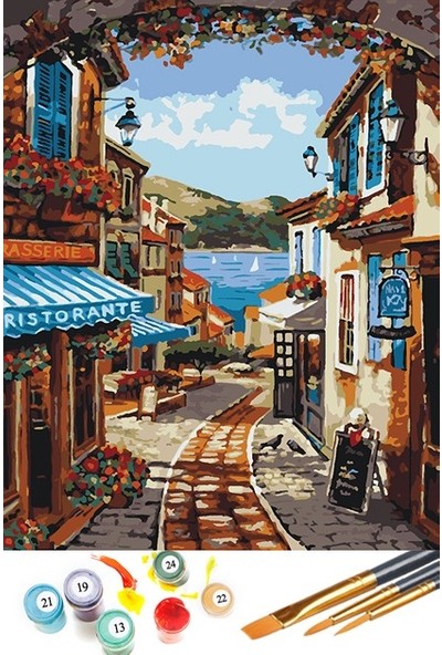 Tabdiko Sayılarla Boyama Seti 40 x 50 cm Tuval Şasesine Gerili Şehrin Çehresi
