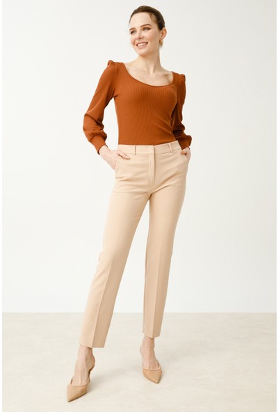 Ekol Kadın Boru Paça Pantolon 6051002 Kum