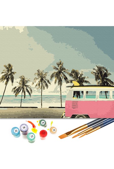 Tabdiko Sayılarla Boyama Seti 40 x 50 cm Tuval Şasesine Gerili Seyahat Zamanı