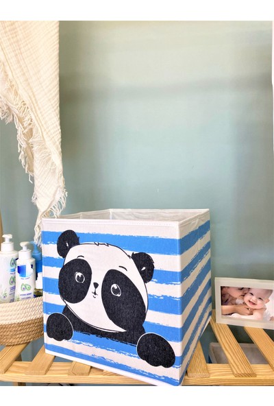 Rope Home Prendi Home Panda Baskılı Kapaksız Kutu 30X30X30 cm
