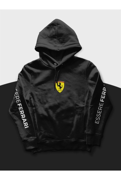 FNBX Scuderia Ferrari Fnbx Style Siyah Hoodie Kapşonlu FNBX Scuderia Ferrari Fnbx Style Siyah Hoodie Kapşonlu