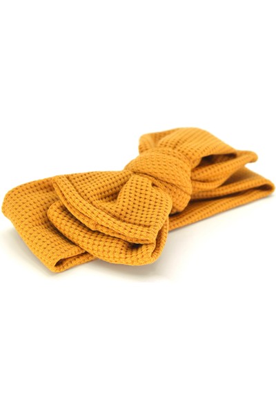 Waffle Kumaş Tek Fiyonk Bağlama Hardal