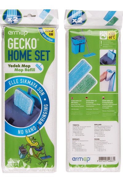 Ermop Yedek Gecko Home Set Mop 2'li Paket Ermop Yedek Gecko Home Set Mop 2'li Paket