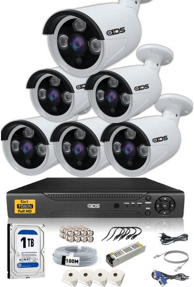 Ids - 6 Kameralı 5 Mp Sony Lensli 1080P Full HD Güvenlik Kamerası Sistemi - Cepten İzle - 1 TB Dış Ids - 6 Kameralı 5 Mp Sony Lensli 1080P Full HD Güvenlik Kamerası Sistemi - Cepten İzle - 1 TB Dış