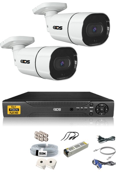 Ids - 2 Kameralı 5 Mp Sony Lensli 1080P Full HD Güvenlik Kamerası Sistemi - Hard Disksiz Ids - 2 Kameralı 5 Mp Sony Lensli 1080P Full HD Güvenlik Kamerası Sistemi - Hard Disksiz