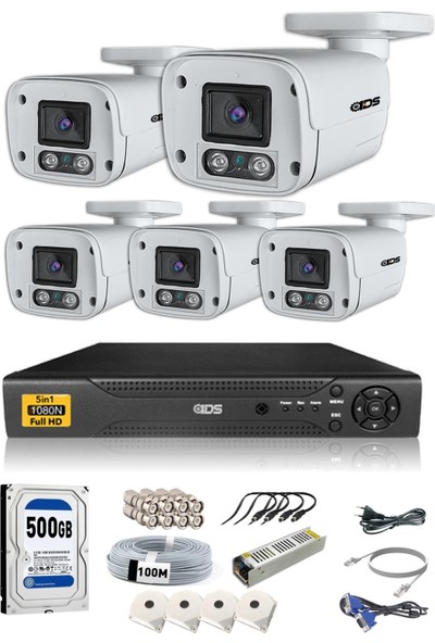 Ids - 5 Kameralı 5 Mp Sony Lensli 1080P Full HD Güvenlik Kamerası Sistemi - Cepten İzle - 500 Dış Ids - 5 Kameralı 5 Mp Sony Lensli 1080P Full HD Güvenlik Kamerası Sistemi - Cepten İzle - 500 Dış