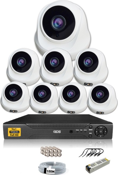 Ids - 8 Kameralı 5 Mp Sony Lensli 1080P Full HD Güvenlik Kamerası Sistemi - Hard Disksiz Ids - 8 Kameralı 5 Mp Sony Lensli 1080P Full HD Güvenlik Kamerası Sistemi - Hard Disksiz