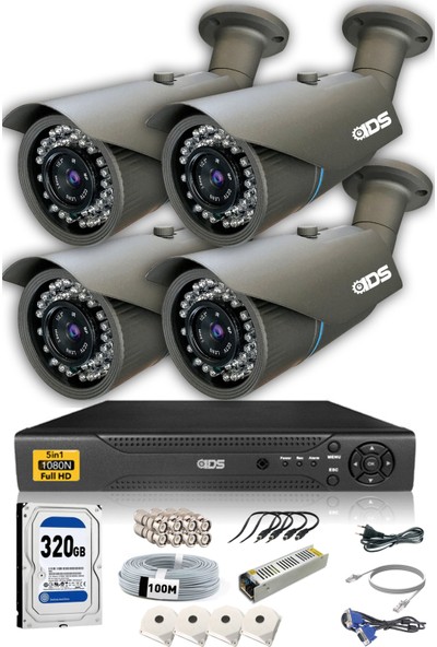 IDS 4 Kameralı 5 Mp Lensli 1080P Full HD Kamera Seti - Gece Görüşlü - Su Geçirmez - Cepten İzle IDS 4 Kameralı 5 Mp Lensli 1080P Full HD Kamera Seti - Gece Görüşlü - Su Geçirmez - Cepten İzle