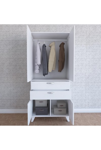 Rehome Dienni Ayvalık 4 Kapılı Iki Çekmeceli Dolap