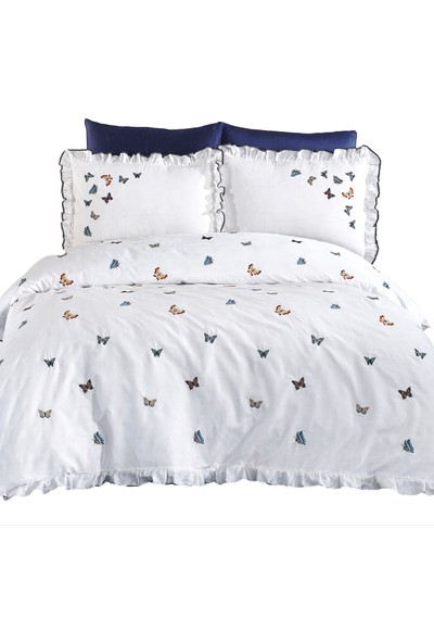 Laura Kelebek Nakışlı Çift Kişilik Nevresim Takımı Laura Kelebek Nakışlı Çift Kişilik Nevresim Takımı