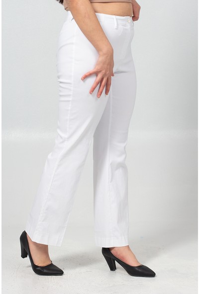 Truva Xxl Büyük Beden Kadın Giyim Bol Paça Bengalin Kumaş Pantolon Beyaz PN224 Truva Xxl Büyük Beden Kadın Giyim Bol Paça Bengalin Kumaş Pantolon Beyaz PN224