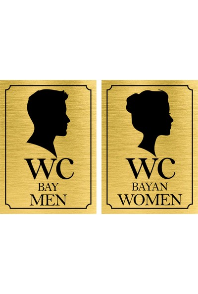 Obibaskı Bay Bayan Wc Yazısı 13 x 18 cm Metal Gold 2'li Obibaskı Bay Bayan Wc Yazısı 13 x 18 cm Metal Gold 2'li