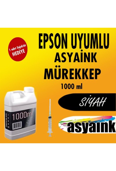 Asyaink Epson Muadil L3151-L3150-L800-L386 Uyumlu Siyah Mürekkep 1 Litre Asyaink Epson Muadil L3151-L3150-L800-L386 Uyumlu Siyah Mürekkep 1 Litre