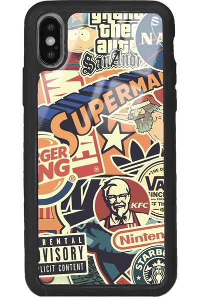 Spoyi Apple iPhone x - Xs Retro Marka Tasarımlı Glossy Telefon Kılıfı Spoyi Apple iPhone x - Xs Retro Marka Tasarımlı Glossy Telefon Kılıfı