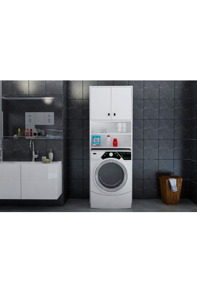 Hepsi Home Elif Kapaklı Raflı Banyo Dolabı Hepsi Home Elif Kapaklı Raflı Banyo Dolabı