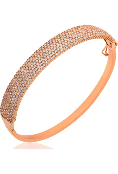 Bay Hediye 7 Sıra Taşlı Kelepçe 925 Ayar Gümüş Bilezik