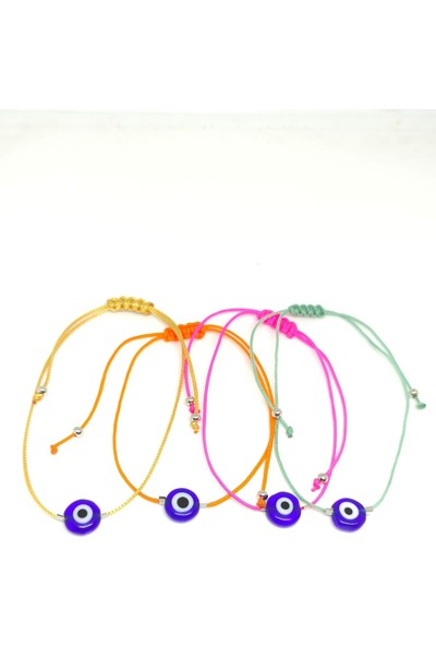 Tuna Takı & Aksesuar Cam Nazar Boncuklu Asansörlü 4'lü Bileklik Seti Set 1