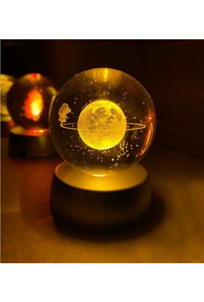 Dream Plus Halkalı Satürn Işıklı Cam Küre