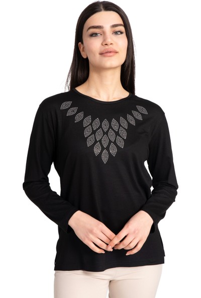 Mutlu City Yeni Sezon 2022 Kadın Orta Yaş ve Üzeri Likralı Yaka Taş Işlemeli Anne Penye Bluz 6270-SIYAH Mutlu City Yeni Sezon 2022 Kadın Orta Yaş ve Üzeri Likralı Yaka Taş Işlemeli Anne Penye Bluz 6270-SIYAH