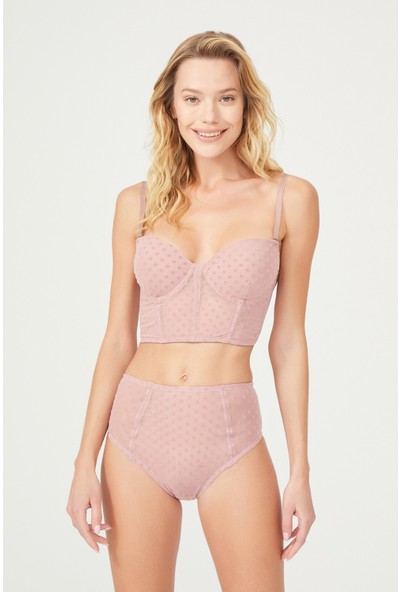 Cansoy Perla Flok Korseli Pudra Sütyen Takımı Cansoy Perla Flok Korseli Pudra Sütyen Takımı