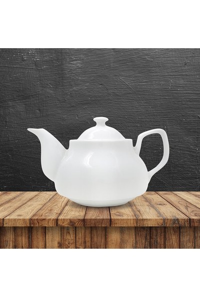 Şık Beyaz Porselen Demli