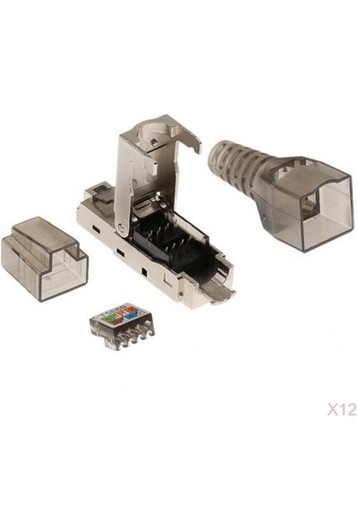 12X CAT6A Metal Korumalı RJ45 Fiş Konnektörü Modüler Ağ Fiş Konnektörü 12X CAT6A Metal Korumalı RJ45 Fiş Konnektörü Modüler Ağ Fiş Konnektörü