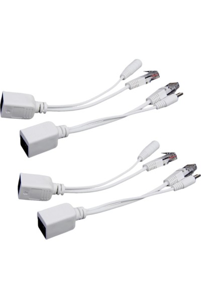 Ethernet Aşırı 4x Güç Pasif Poe Enjektör Splitter Adaptörü Kabloları Ethernet Aşırı 4x Güç Pasif Poe Enjektör Splitter Adaptörü Kabloları