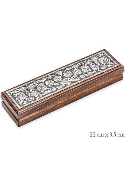 Gumush Gümüş Çiçek Desenli Ahşap Tesbih Kutusu Gumush Gümüş Çiçek Desenli Ahşap Tesbih Kutusu