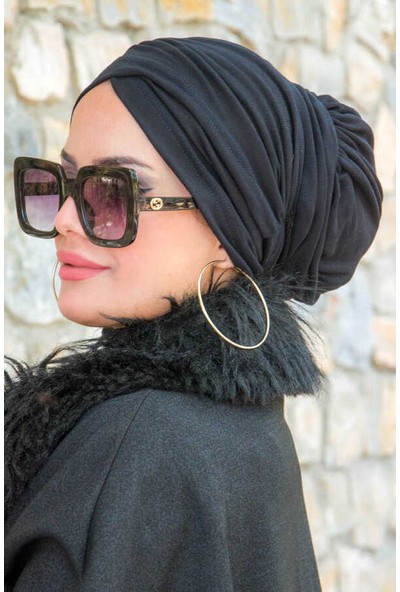 Aişe Tesettür Siyah Dolama Bone - 40300 Aişe Tesettür Siyah Dolama Bone - 40300