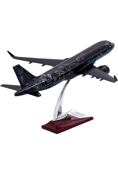 Zekupp Airbus A320, 1/100 Thy Siyah Renk, Desenli Uçak Maketi Zekupp Airbus A320, 1/100 Thy Siyah Renk, Desenli Uçak Maketi