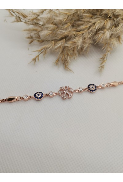 GümüşPark Midyat 925 Ayar Gümüş Kar Tanesi Nazar Boncuklu Bileklik