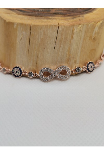 GümüşPark Midyat 925 Ayar Gümüş Sonsuzluk Nazar Boncuklu Bileklik