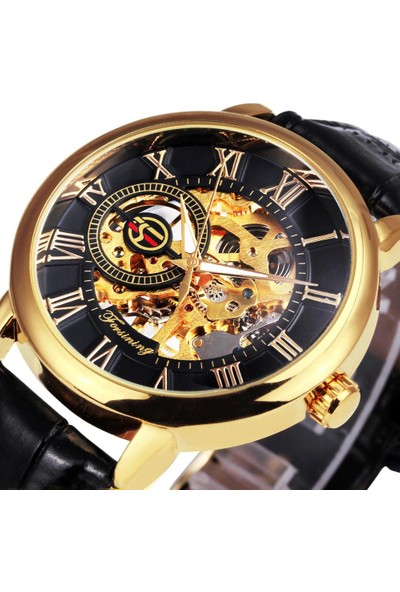 Forsining Mekanik Kurmalı Mekanizma Deri Kordon Erkek Kol Saati