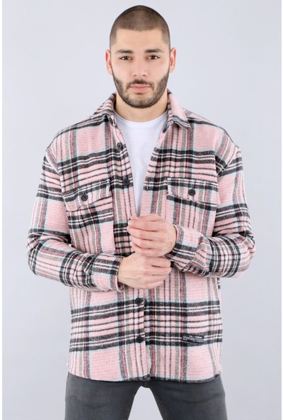 Arlin Erkek Çift Cepli Oversize Oduncu 18-Pudra-Siyah Gömlek Arlin Erkek Çift Cepli Oversize Oduncu 18-Pudra-Siyah Gömlek